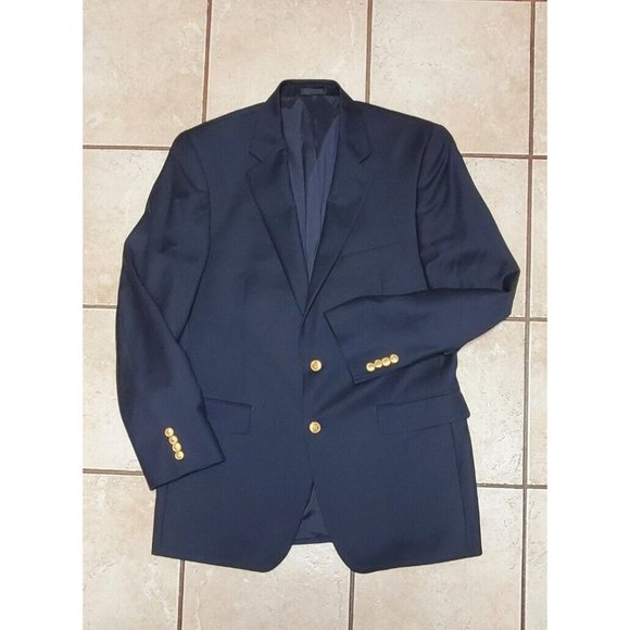 Polo Ralph Lauren | Suits & Blazers | Ralph Lauren Blazer Navy Blue Wool Gold Buttons Mens 4 ...